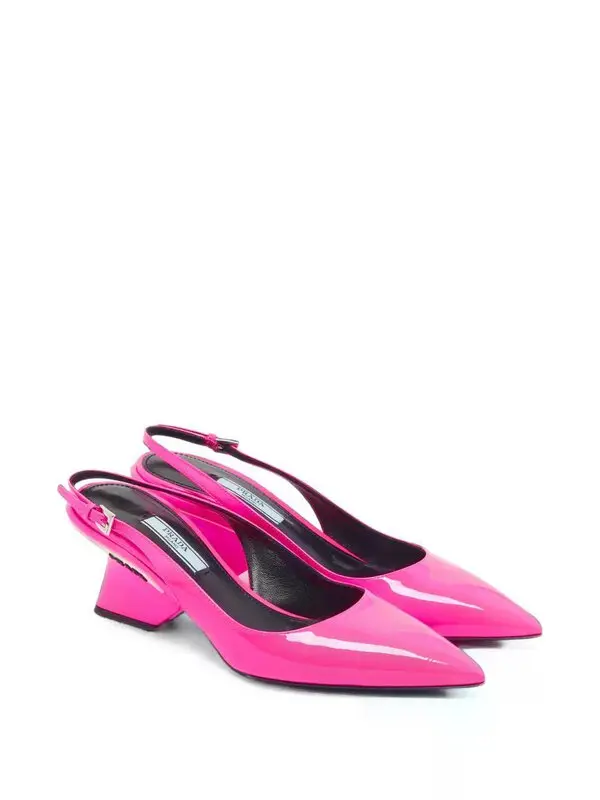 Prada Geometric Block-heel Slingback Pumps