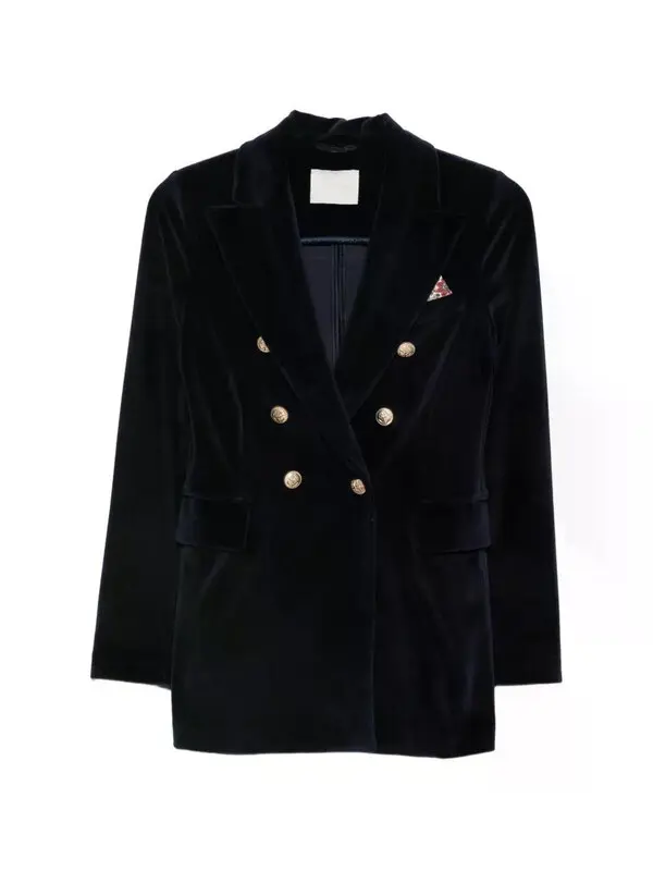 CIRCOLO 1901 Double-breasted Velvet Jacket - Blue