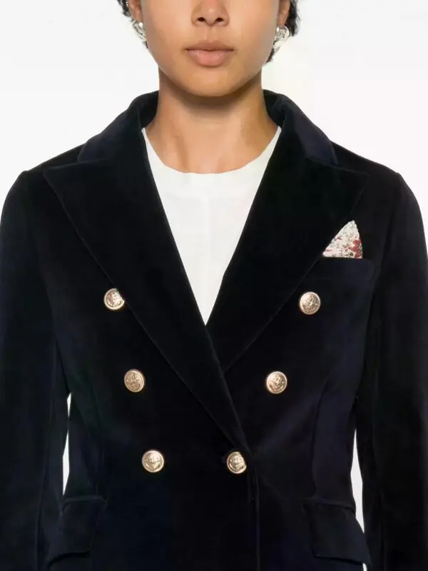 CIRCOLO 1901 Double-breasted Velvet Jacket - Blue