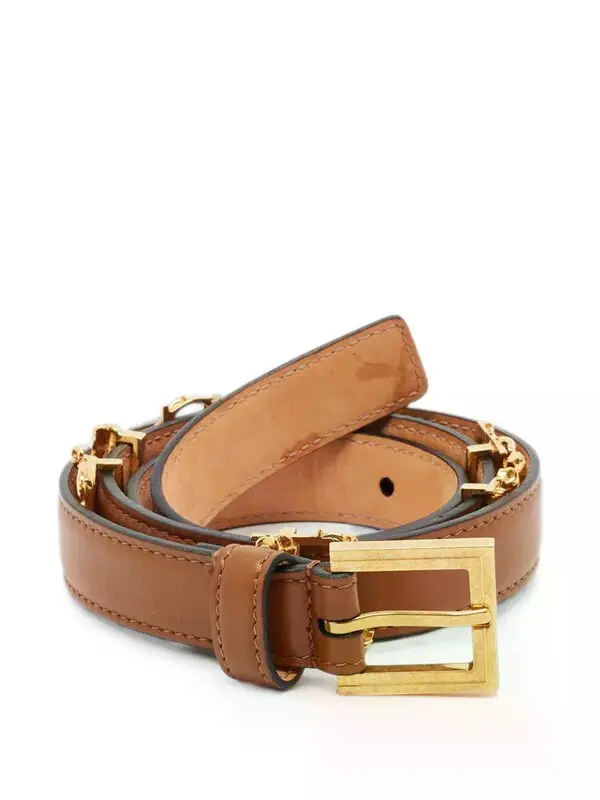 Versace Baroque Logo Buckle Belt - Brown