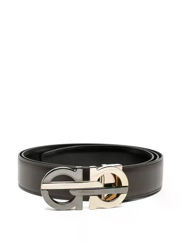 FERRAGAMO Gancini Buckle Belt - Brown