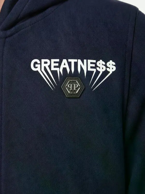 Philipp Plein Fleece Zip Hoodie - Blue