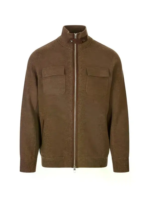 MONTECORE High-neck Zip-up Cardigan