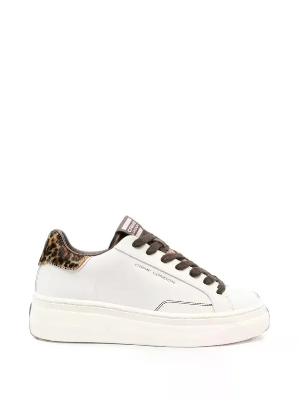 CRIME LONDON Elevate Leopard-print Leather Sneakers
