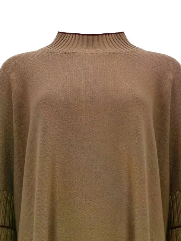 Herno Ribbed-knit Panelled Poncho