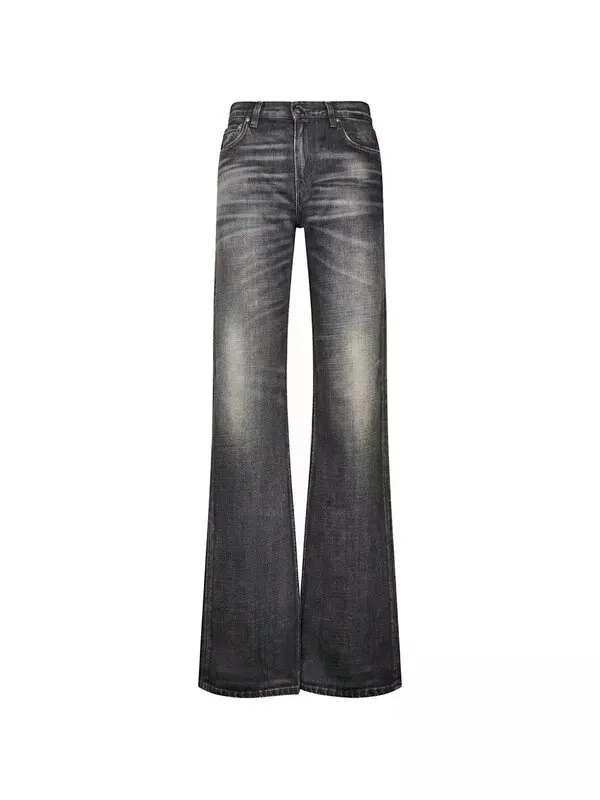 HAIKURE Faded Flared-leg Jeans - Black