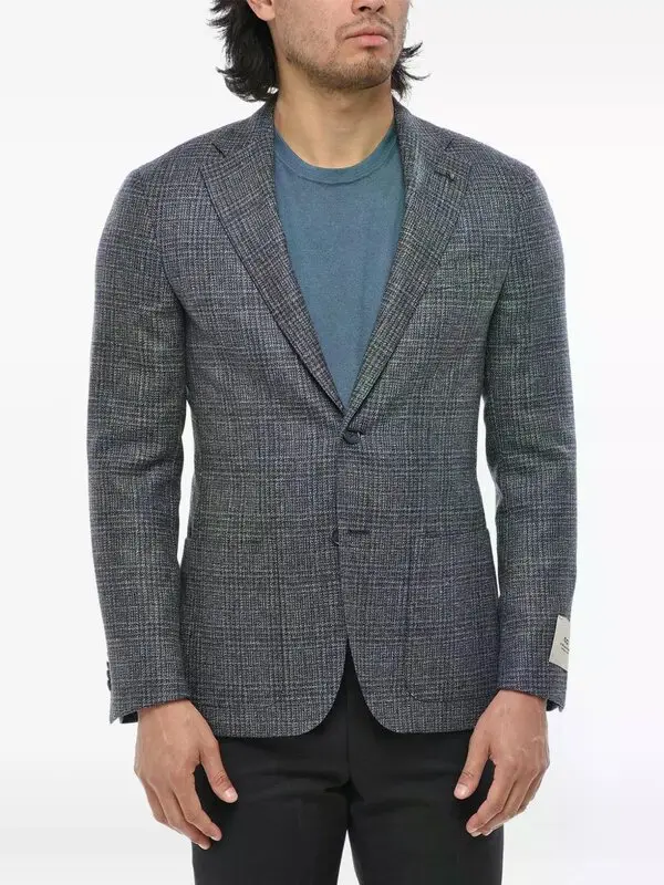 Corneliani Checked Blazer - Blue