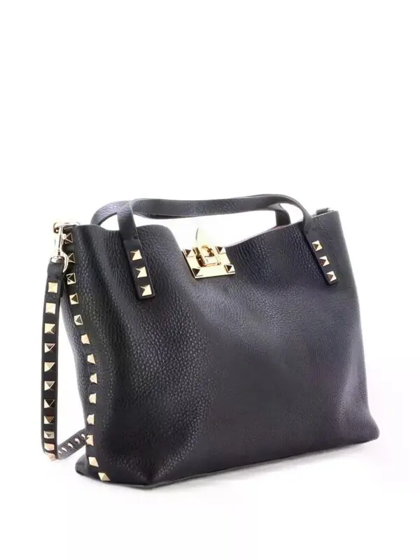 Valentino Garavani Rockstud Convertible Flip Lock Leather Small Tote Bag