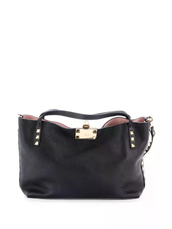 Valentino Garavani Rockstud Convertible Flip Lock Leather Small Tote Bag