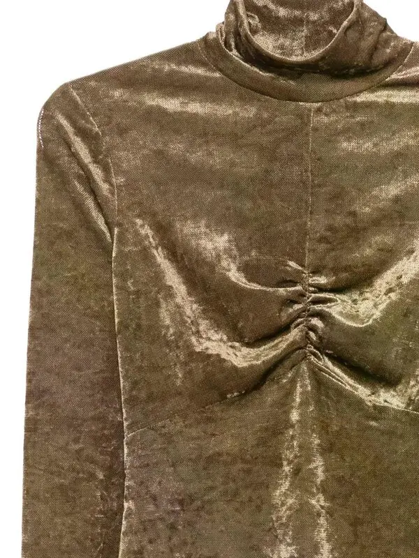 Just Cavalli Ruched Velvet-effect T-shirt