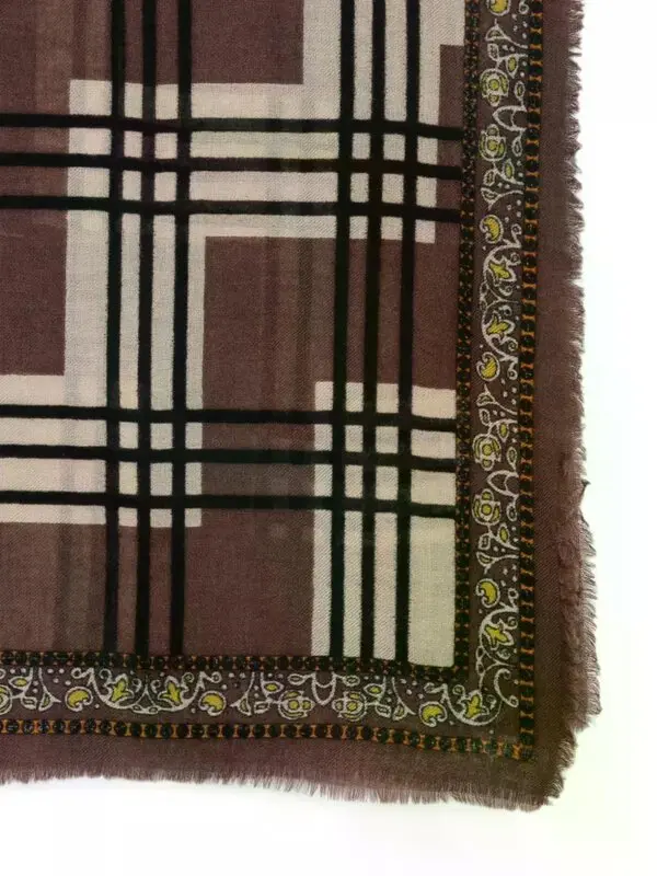 SGOMBERO CANTINE Check-pattern Paisley-border Scarf