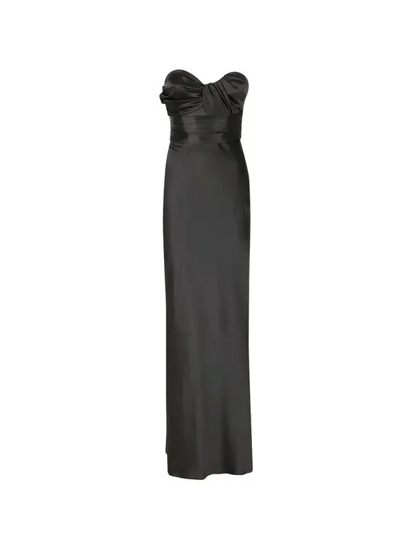 Elisabetta Franchi Ruffled Strapless Floor-length Gown - Black