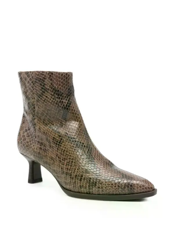 Unisa Snake-effect Leather Ankle Boots