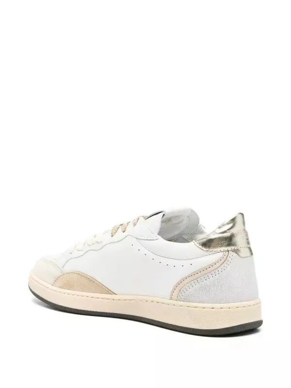 TWINSET Metallic-effect Panelled Leather Sneakers