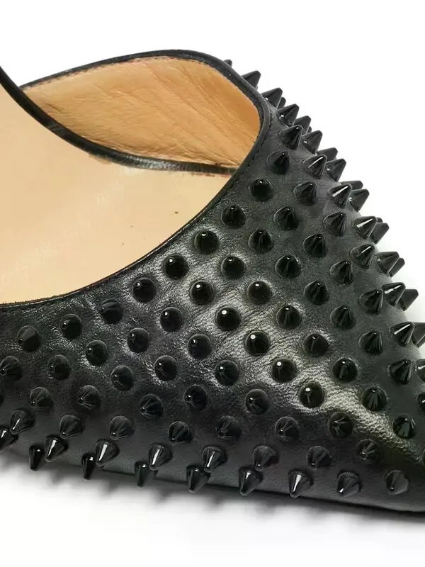 CHRISTIAN LOUBOUTIN Leather Spiked Ankle-strap Stiletto Pumps