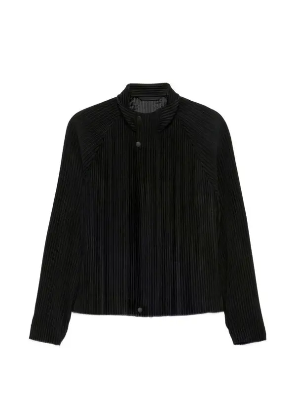 Issey Miyake High Neck Plissé Sweater - Black