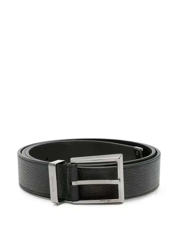 FERRAGAMO Grained Leather Belt - Black