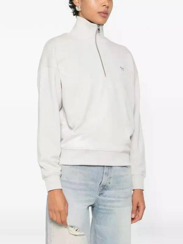 Maison Kitsuné Quarter-zip Fox-patch Sweatshirt