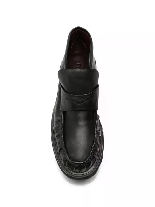 POMME D´OR Ruched Leather Ankle Boots