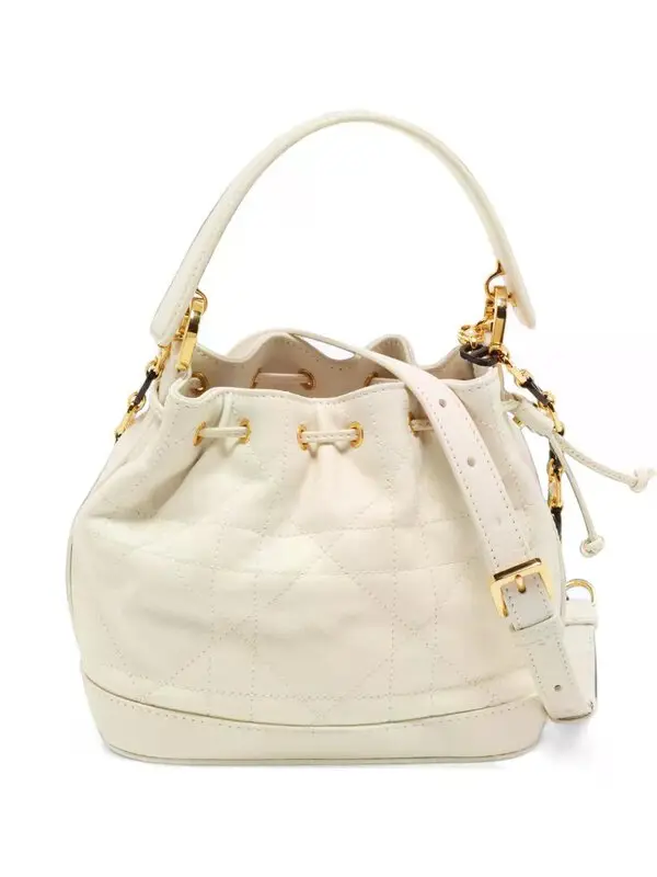 Dior Small Jolie Cannage Tote Bag - White