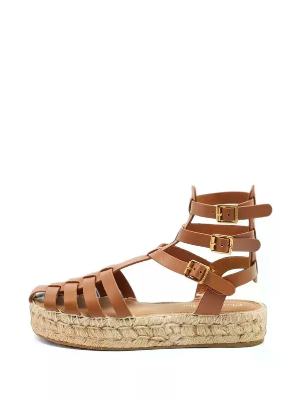 Dior Leather Cage Sandals - Brown