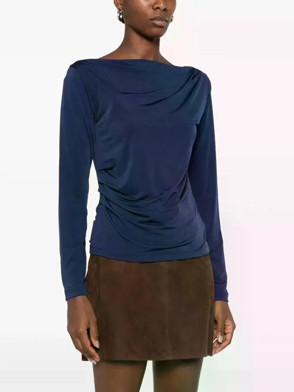 HOMAGE Long-sleeve Ruched Top