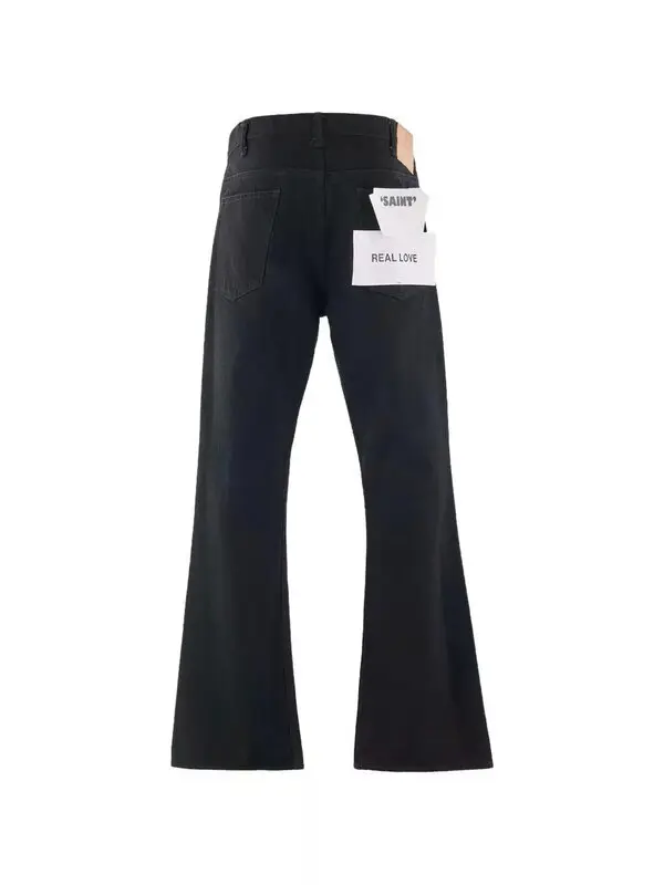 SAINT MXXXXXX Denim Logo Patch Flared Jeans