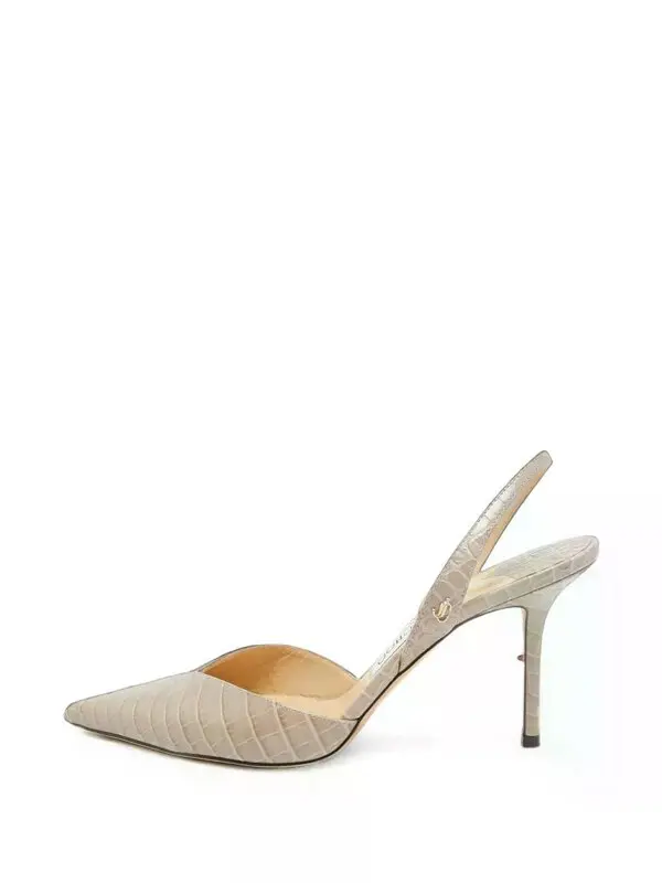 JIMMY CHOO Thandi Croc-embossed Mules - Grey