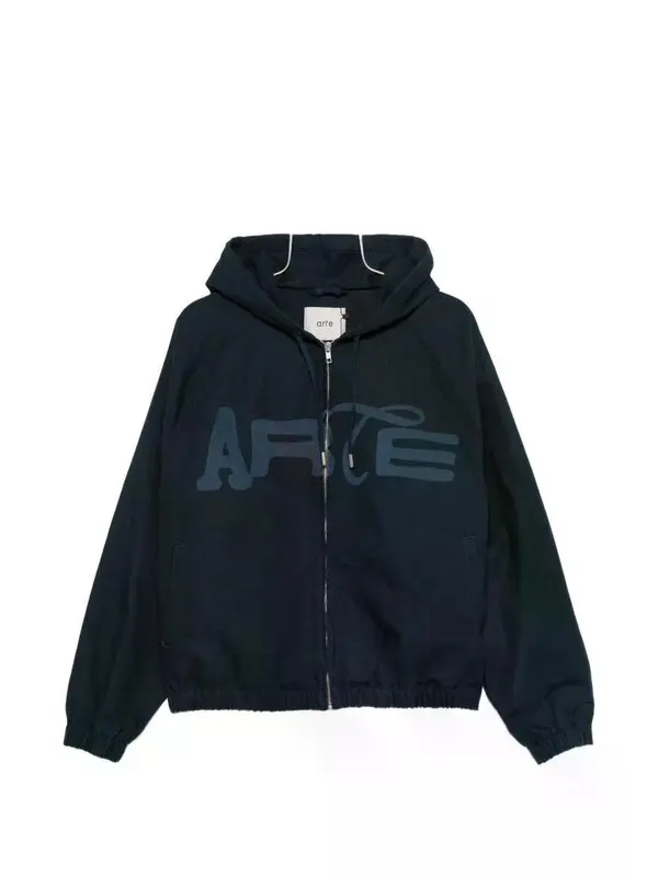 ARTE ANTWERP Logo Print Hooded Jacket - Blue