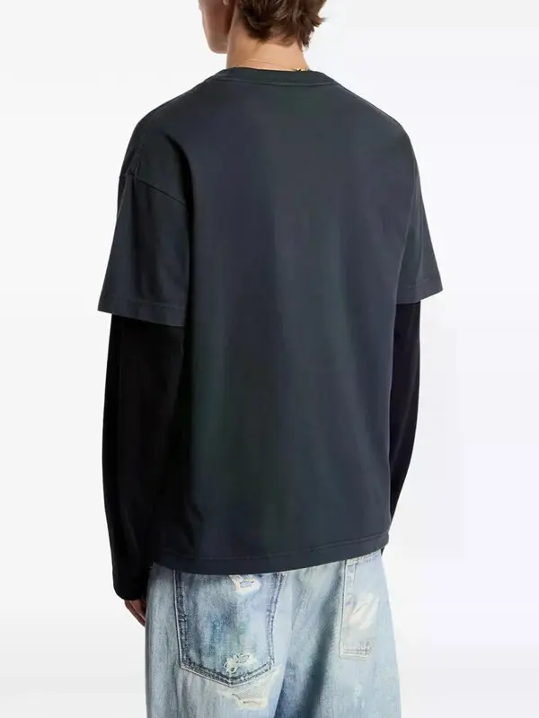 Palm Angels Logo-patch Layered-sleeve T-shirt