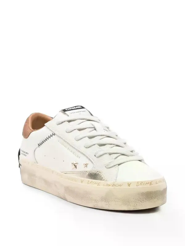 CRIME LONDON Distressed Star Patch Sneakers