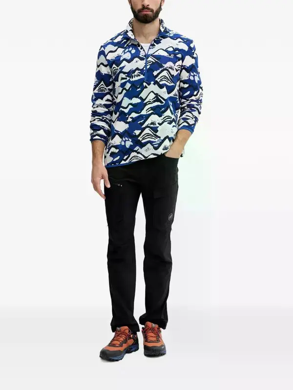 JACK WOLFSKIN Mountain Print Quarter-zip Pullover - Blue