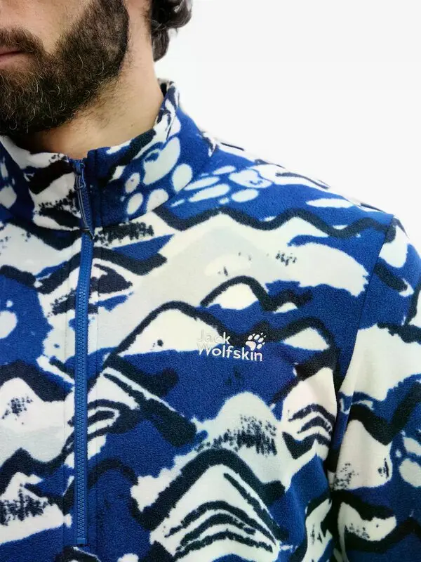 JACK WOLFSKIN Mountain Print Quarter-zip Pullover - Blue