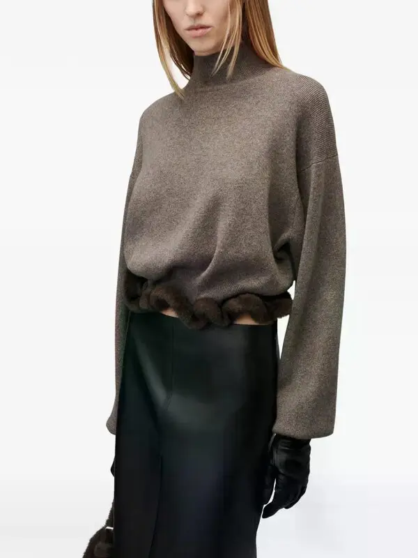 Alexander Wang Turtleneck W/ Wired Faux Mink Trim