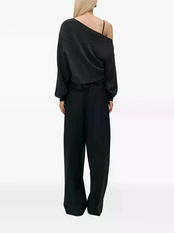 Alexander Wang Off-shoulder Lace-trim Sweater