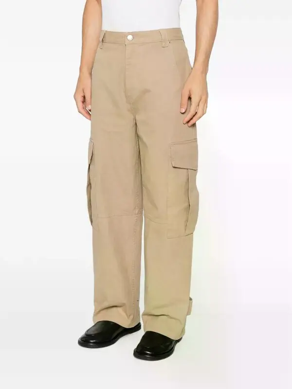 AMI Paris Paneled Straight-leg Cargo Pants - Neutrals