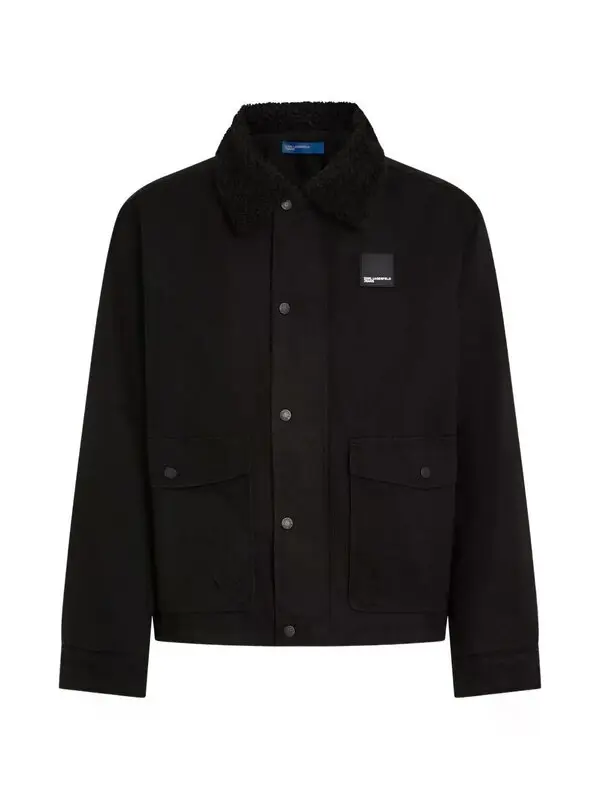 Karl Lagerfeld Coated Cotton Jacket - Black