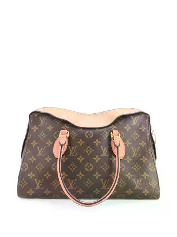 LOUIS VUITTON Monogram Canvas Leather Satchel - Brown