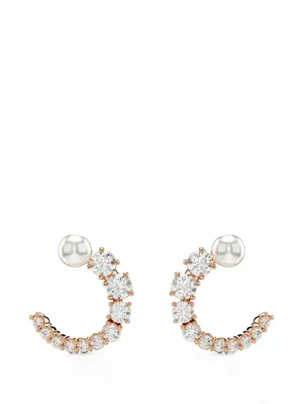 SWAROVSKI Matrix Hoop-design Earrings - Pink