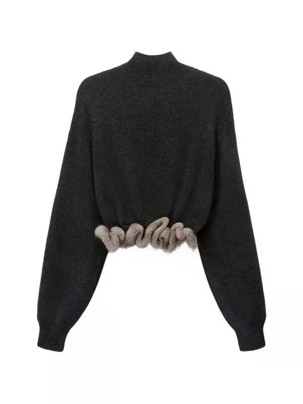 Alexander Wang Faux Fur Trim Turtlneck