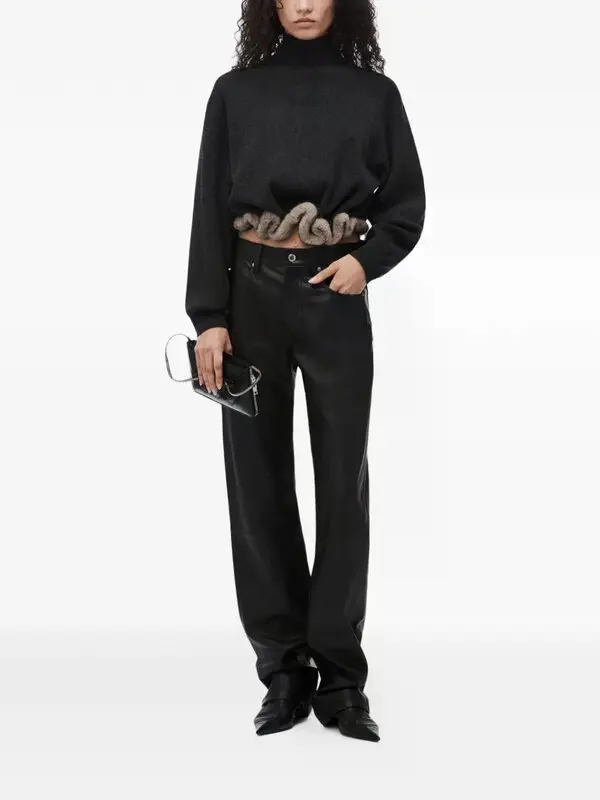 Alexander Wang Faux Fur Trim Turtlneck