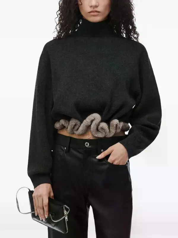 Alexander Wang Faux Fur Trim Turtlneck
