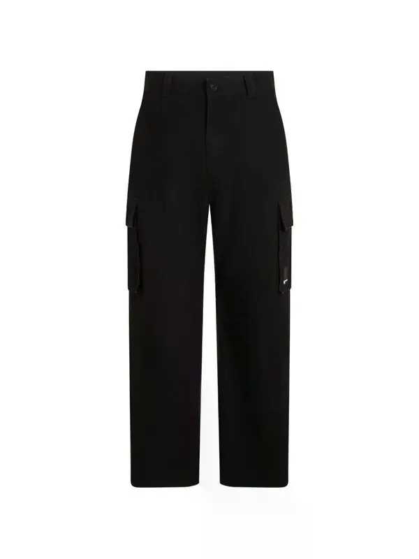 Karl Lagerfeld Coated Cotton Cargo Pants - Black