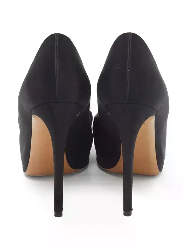 FERRAGAMO Satin Bow Detail Platform Pumps
