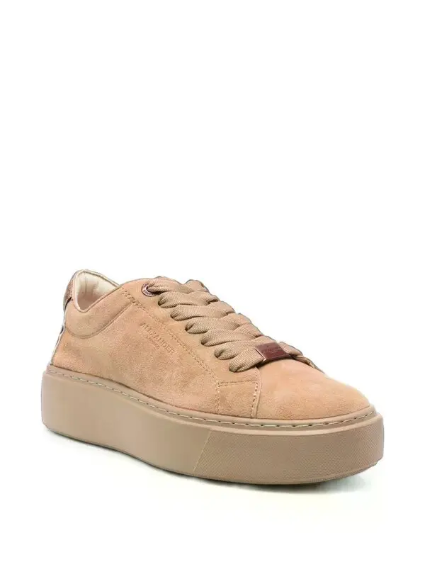 ALEXANDER SMITH Croc-effect Suede Sneakers - Neutrals