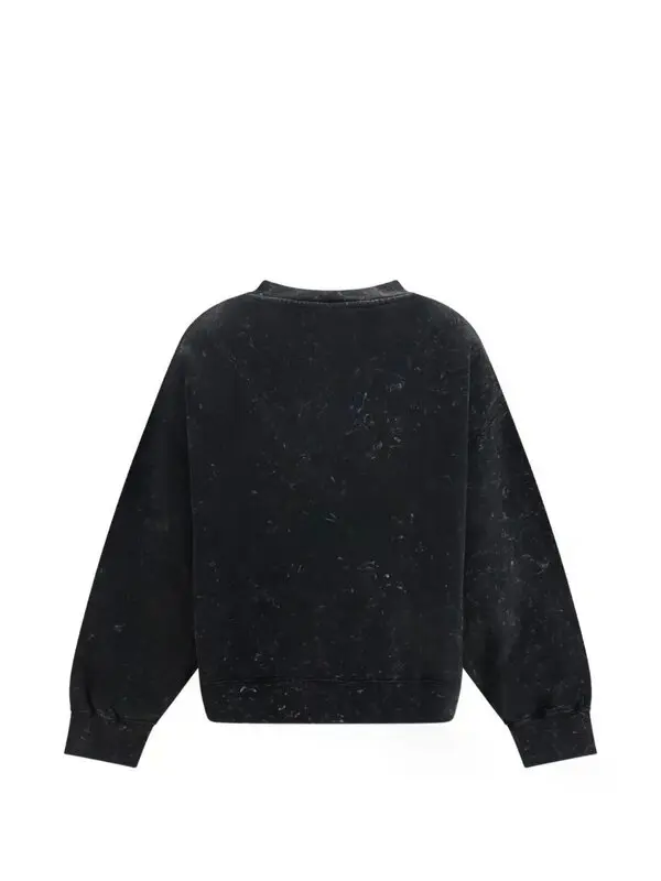 GANNI Teddy-print Cotton Sweatshirt - Black
