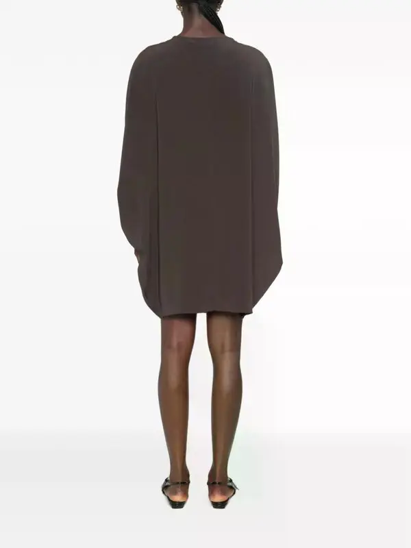GIANLUCA CAPANNOLO Batwing Sleeve Mini Dress - Brown