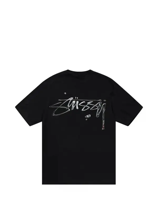 StÜssy Mercury Logo-print T-shirt - Black