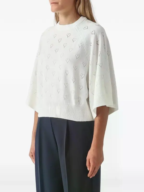TWINSET Heart-pointelle Raglan-sleeve Knit