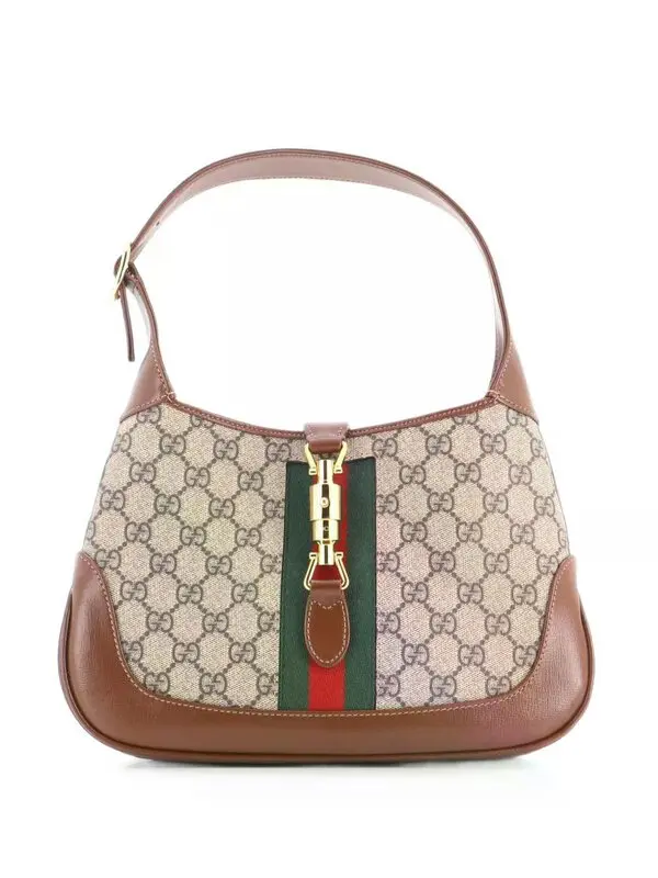 Gucci Jackie 1961 Gg Coated Canvas Small Hobo Bag - Brown